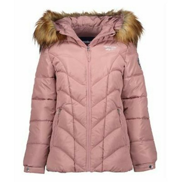 Reebok | Jackets & Coats | Reebok Fitted Dusty Pink Hooded Parka Sz ...